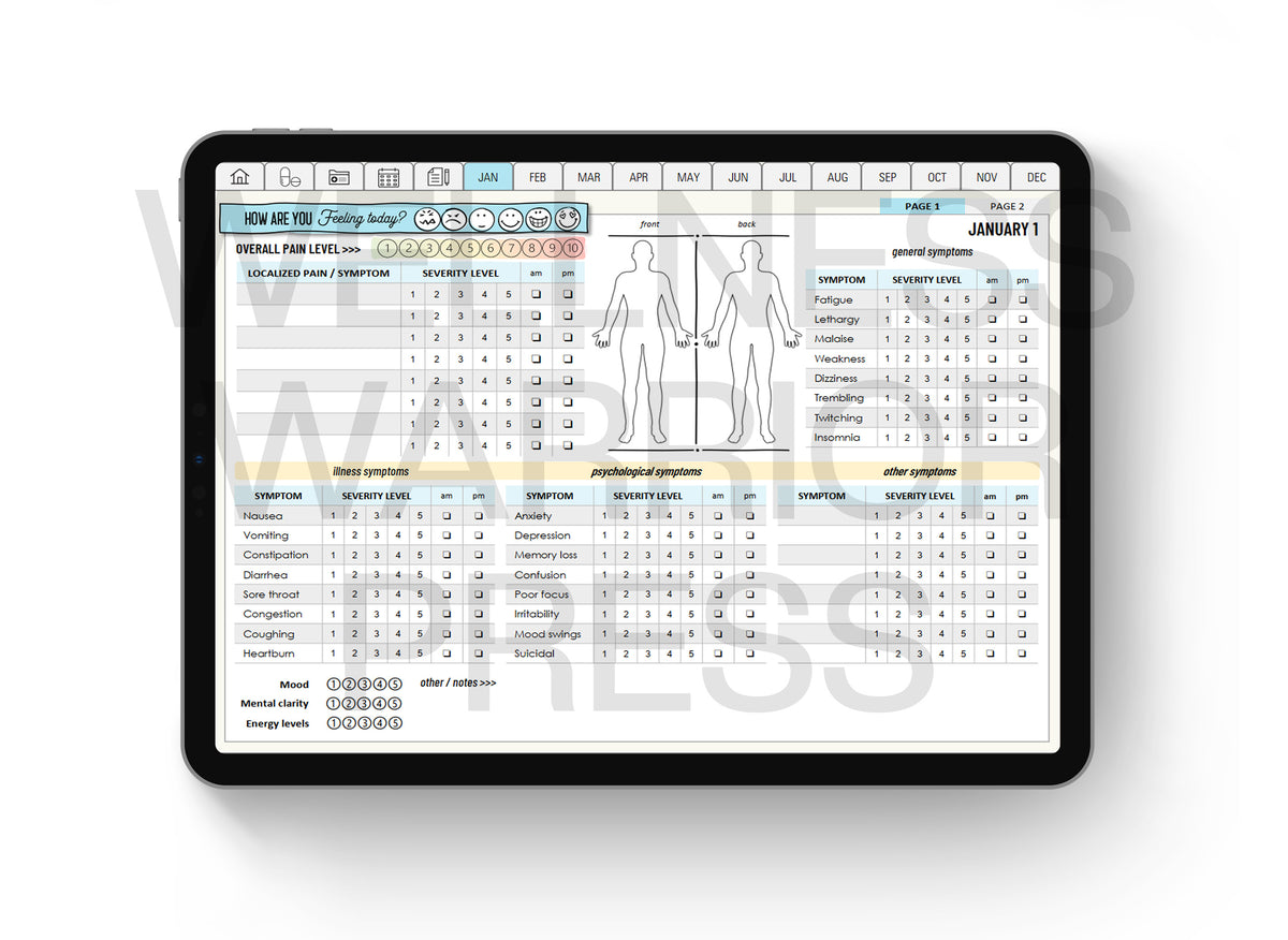 Undiagnosed Chronic Pain & Symptom Tracker | Wellness Warrior Press